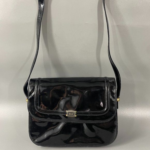 Bally | Bags | Vintage Bally Black Patent Leather Shouldercrossbody Bag | Poshmark